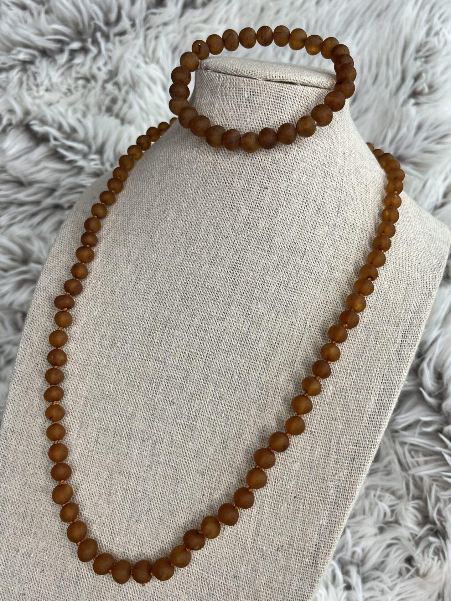 Raw Baltic Amber Necklace with Bracelet Set | Korale